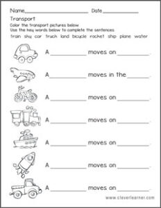 Forms of Transportation – CleverLearner Preschool Resources