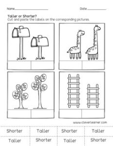 Tall or Short Measurement Worksheets for children – CleverLearner ...