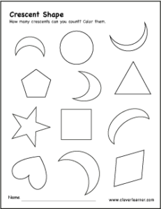 Crescent Shape Activity For Preschool – CleverLearner Preschool Resources