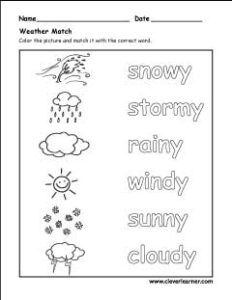 The weather worksheets for preschools – CleverLearner Preschool Resources